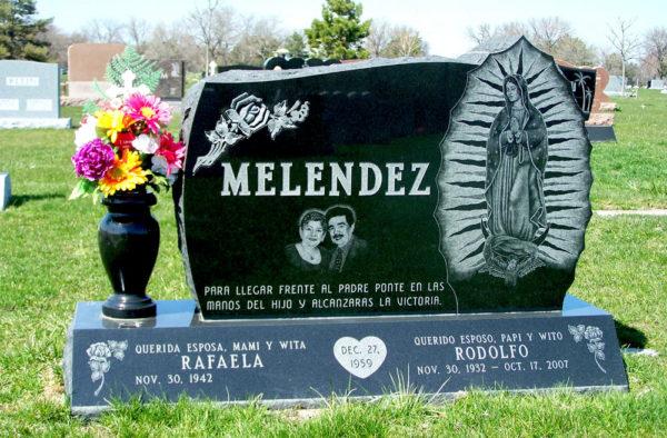 Our Lady of Guadalupe hand etched on black granite - Peter Troost ...